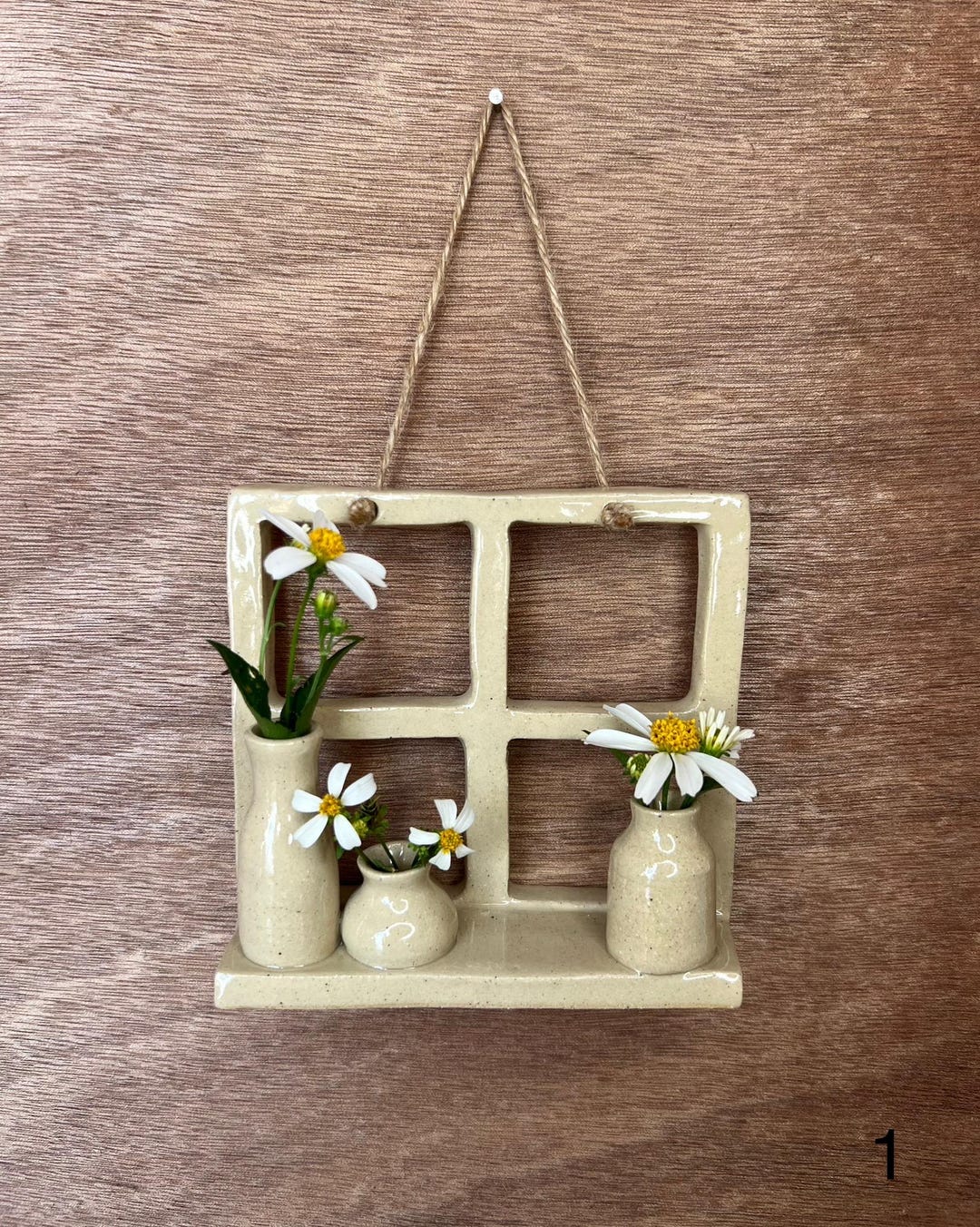 Handmade Ceramic Window Tile With Tiny Vases - Etsy