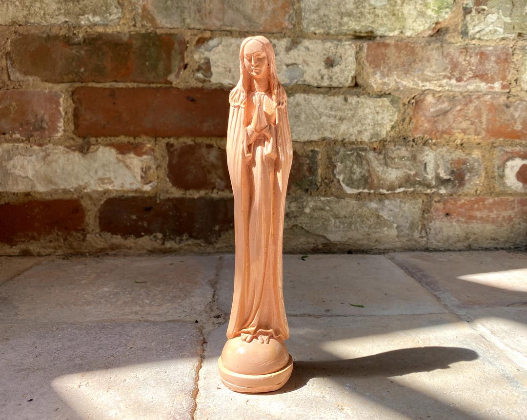 Small Virgin Mary Statue, Pink Mary Figurine, Virgin Mary Ornament ...