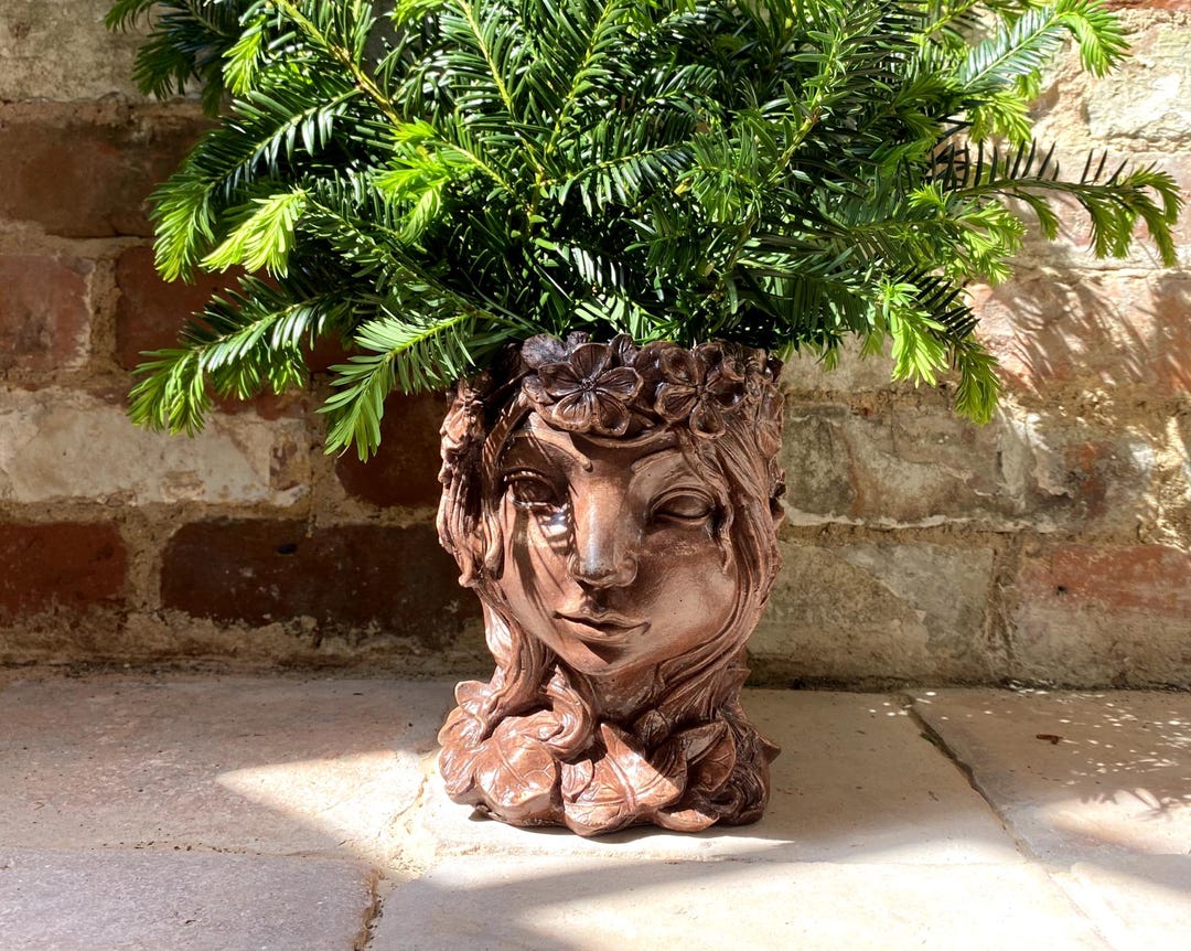 LARGE Female Head Planter, Bust Planter, Woman's Head Planter ...