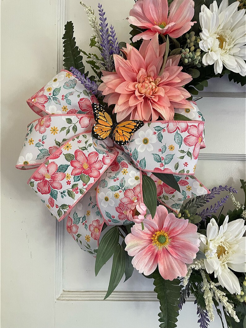 Spring Floral Wreath, Mother's Day Gift, Grapevine Floral, Everyday ...