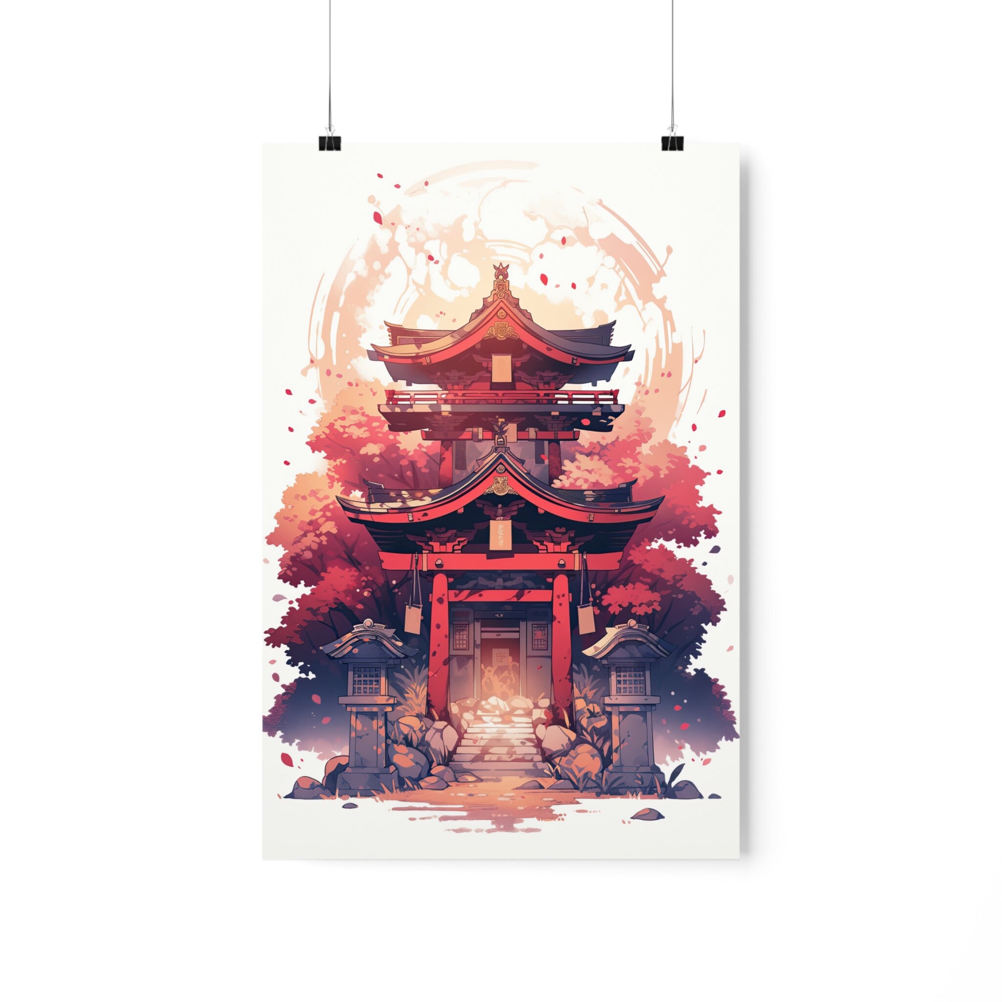 Japanese Temple Print Japanese Temple Painting Japanese - Etsy