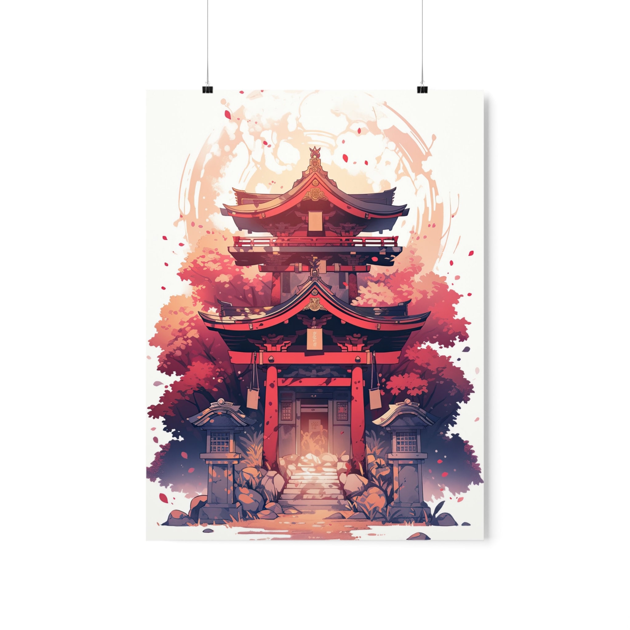 Japanese Temple Print Japanese Temple Painting Japanese - Etsy