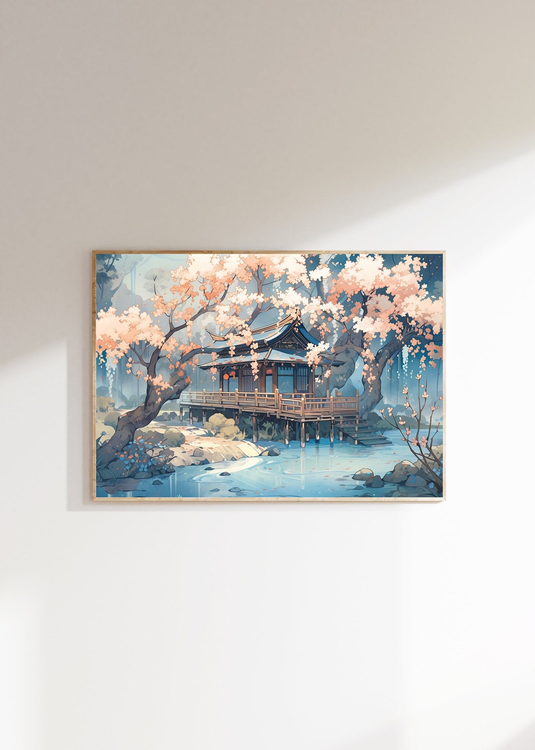 Japanese Temple Print Japanese Temple Painting Japanese - Etsy
