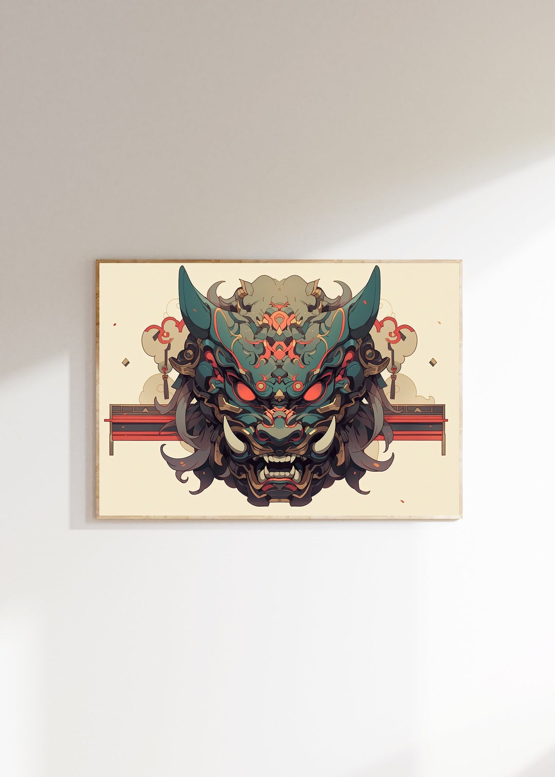 Shogun Mask Print Shogun Mask Painting Shogun Mask Poster - Etsy