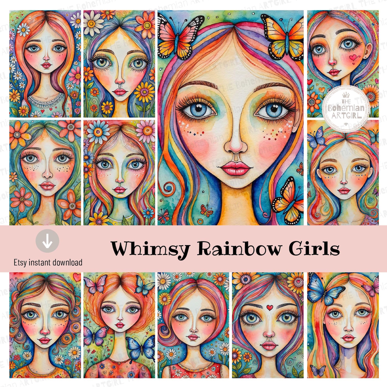 Whimsical Girls, Whimsy Art, Mixed Media Art Junk Journaling, Ephemera ...