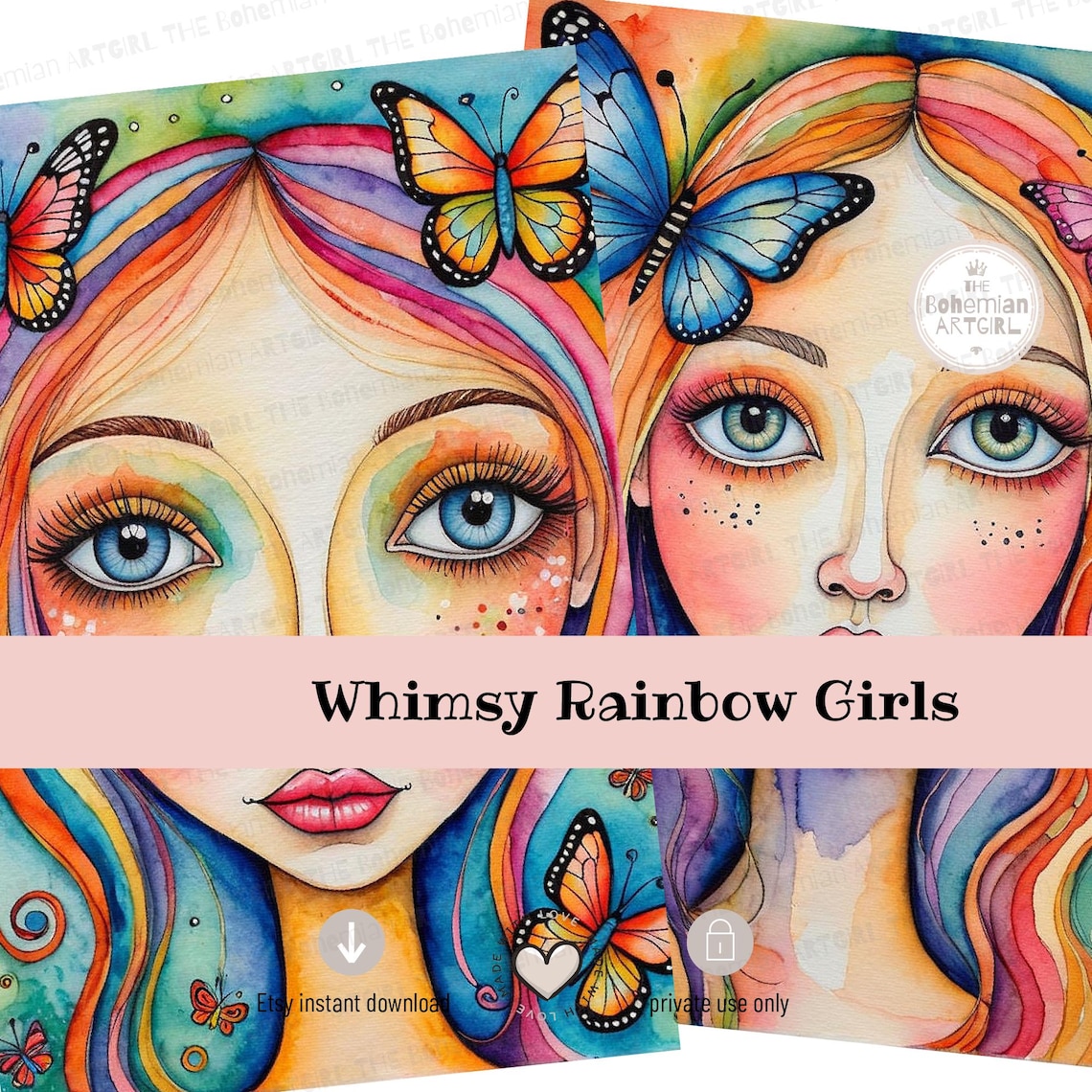 Whimsical Girls, Whimsy Art, Mixed Media Art Junk Journaling, Ephemera ...