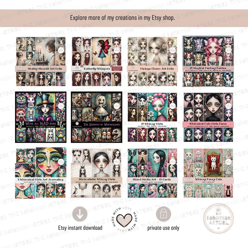 Whimsical Bookmarks – Set of 4 Printable Designs | 2.5x7 Inches | 300 ...