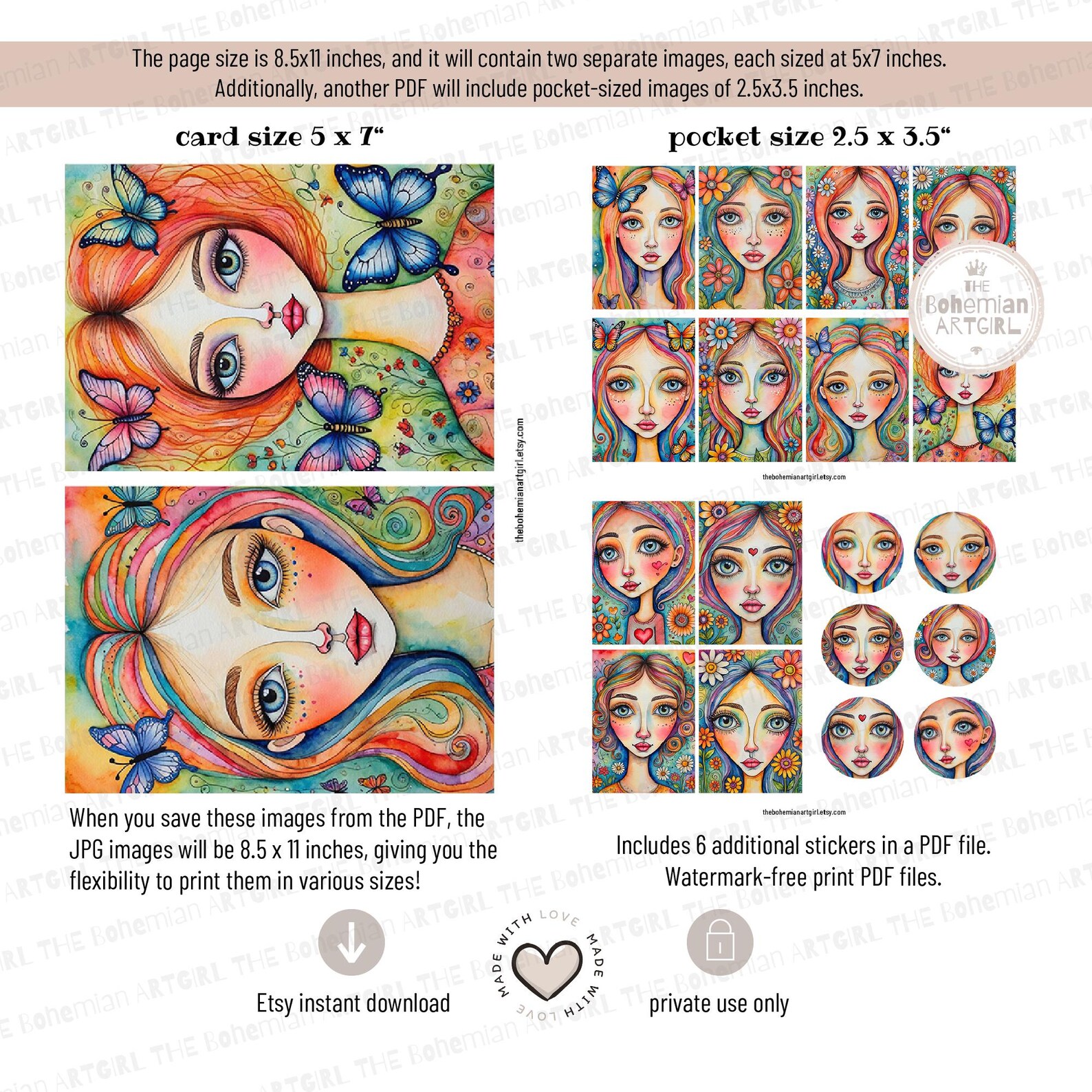 Whimsical Girls, Whimsy Art, Mixed Media Art Junk Journaling, Ephemera ...