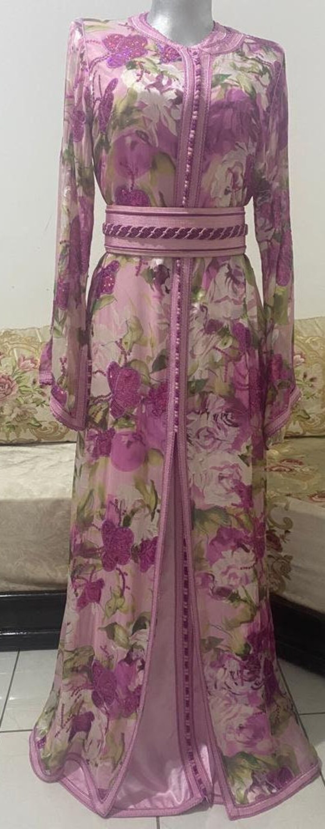 Moroccan Kaftan Takchita Worked in Sfifa 2 Pieces With Belt Woven With ...