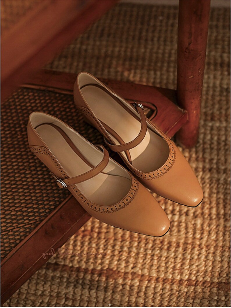 Handmade Mary Jane Shoes for Women Leather Low Heels Sandals - Etsy