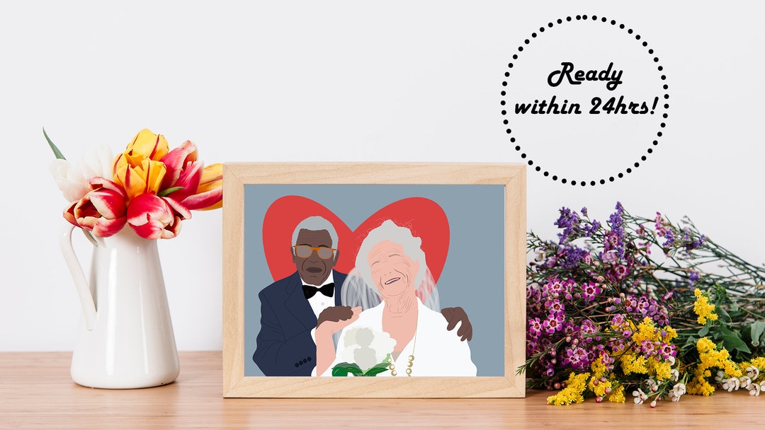 Faceless Wedding Portrait, Wedding Digital Portrait, Wedding Portrait ...