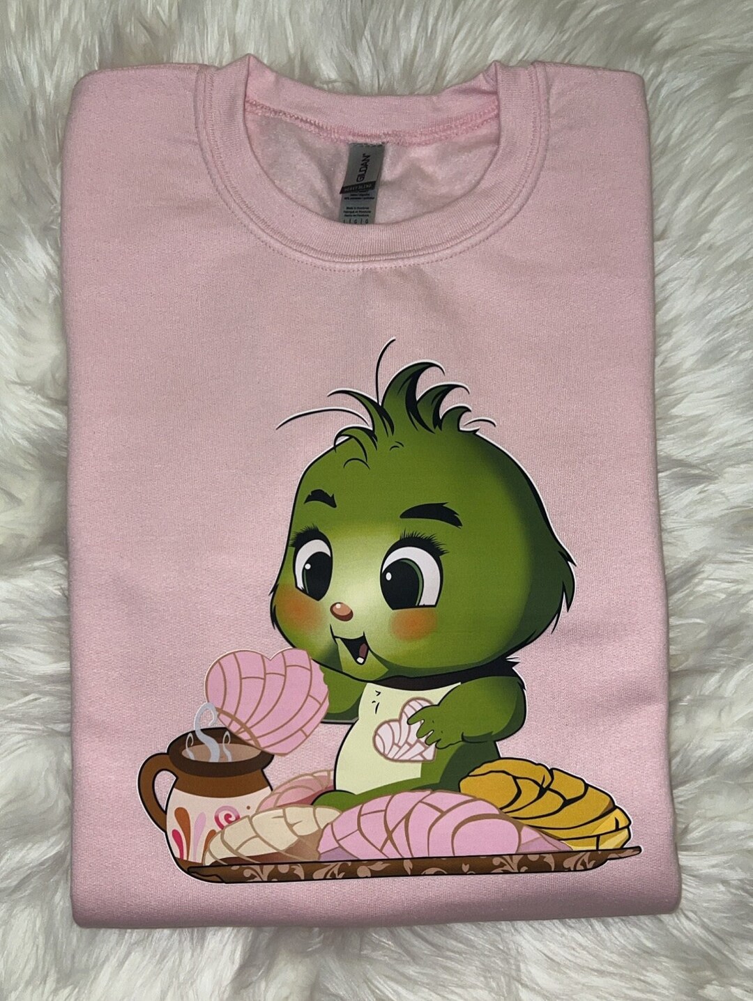 Baby Grinchy Pinch Cafecito Y Chisme Concha Pan Dulce Mexican - Etsy