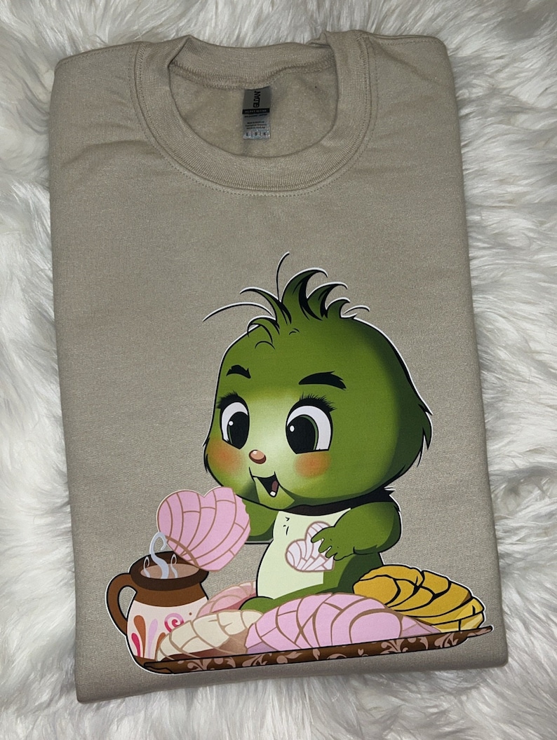 Baby Grinchy Pinch Cafecito Y Chisme Concha Pan Dulce Mexican - Etsy