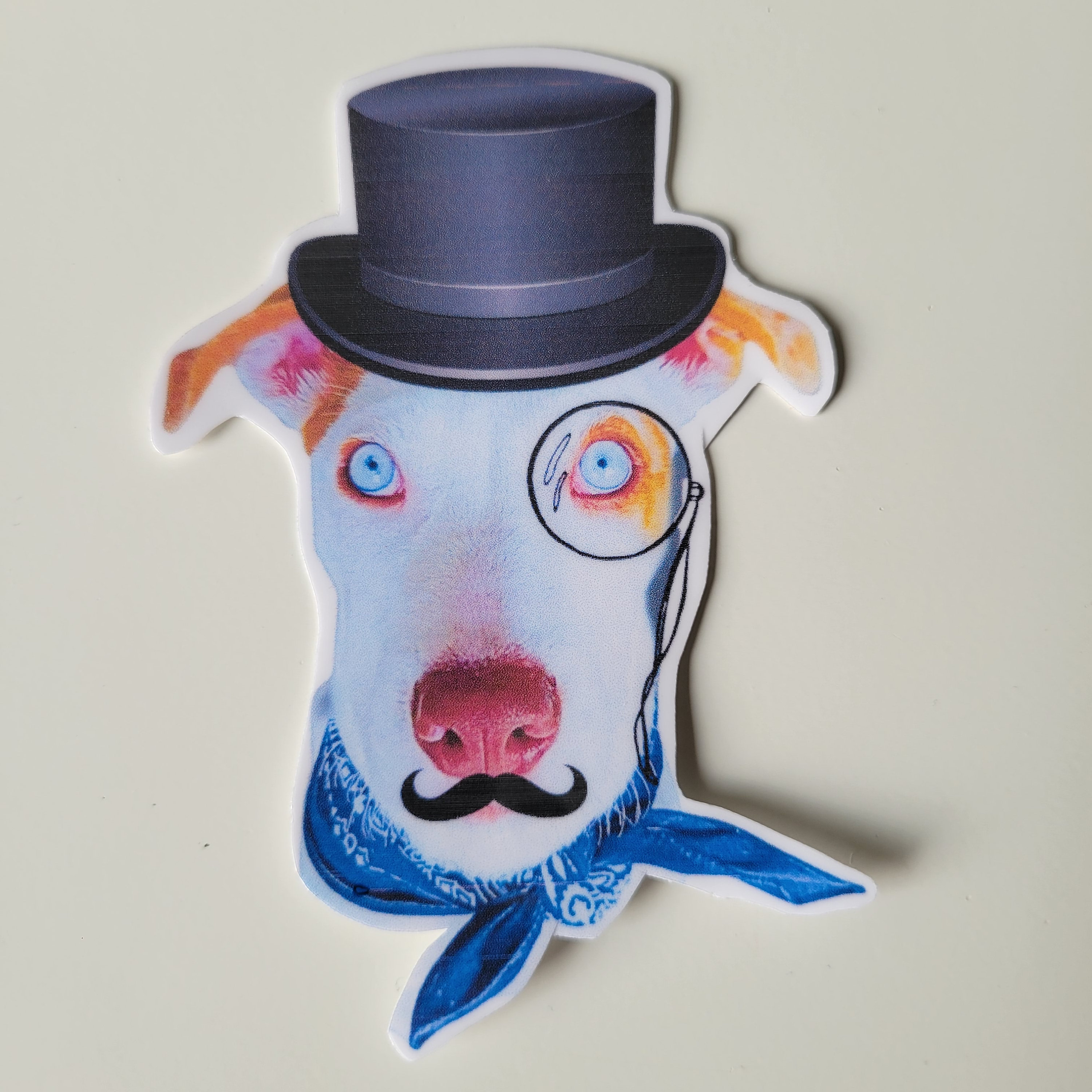 Dapper Dog Vinyl Sticker Top Hat, Monocle, Mustache Whimsical Pet Decal ...