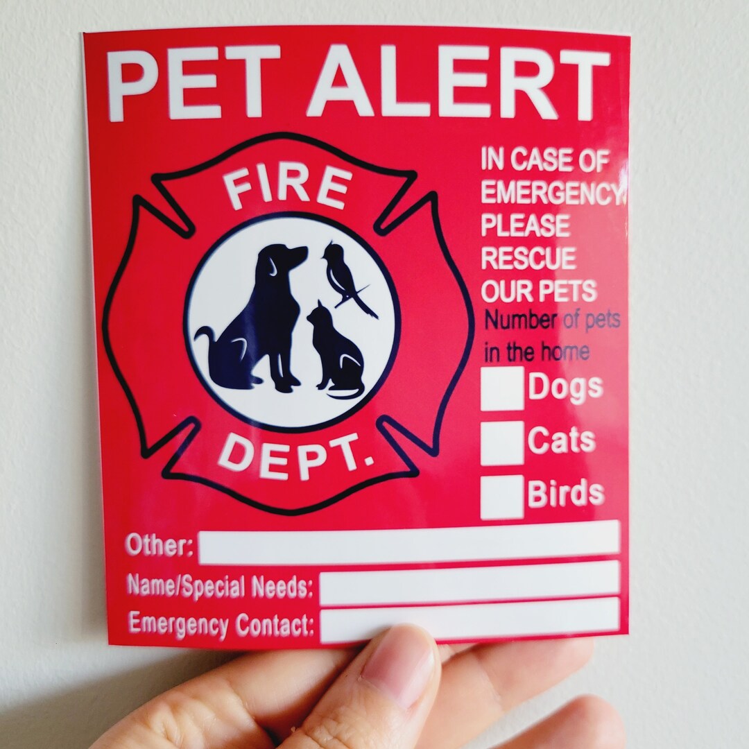Pet Alert Sticker - 2 Pack Emergency Pet Rescue Sign for Doors ...