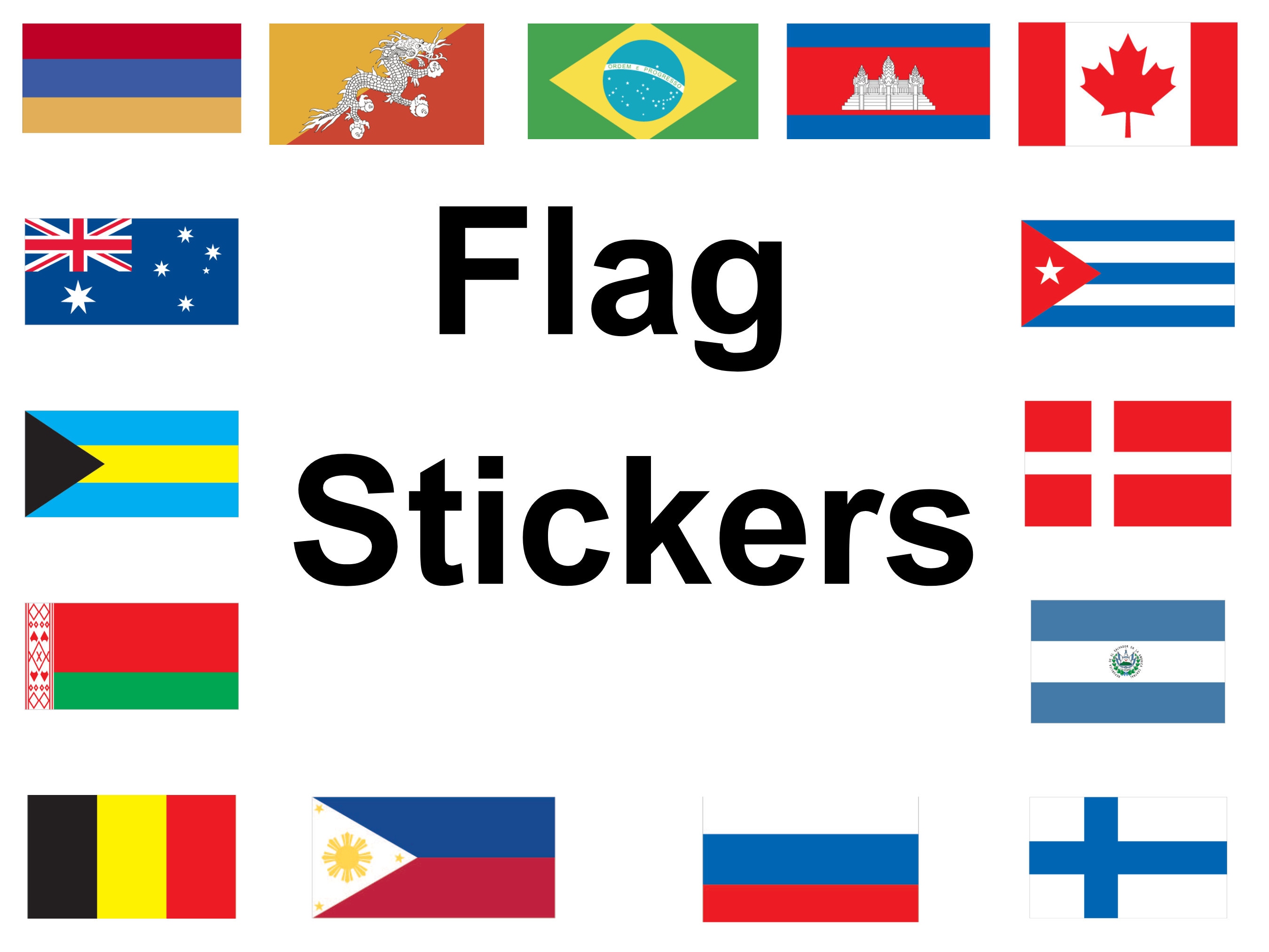 Custom Country Flag Vinyl Sticker Glossy or Matte Finish, Various Sizes ...