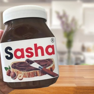 Personalized Nutella Jar Sticker, Custom Name Label, Unique Gift Idea ...