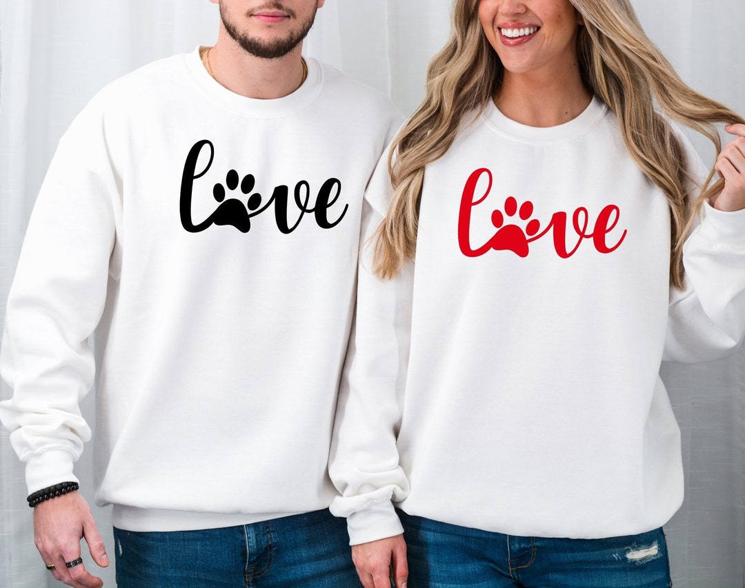 Love Paw Pocket Sweatshirt, Dog Lover Minimalist Sweatshirt, Pet Lover ...