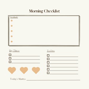 Morning Success Checklist, Daily Planner (digital Download) - Etsy