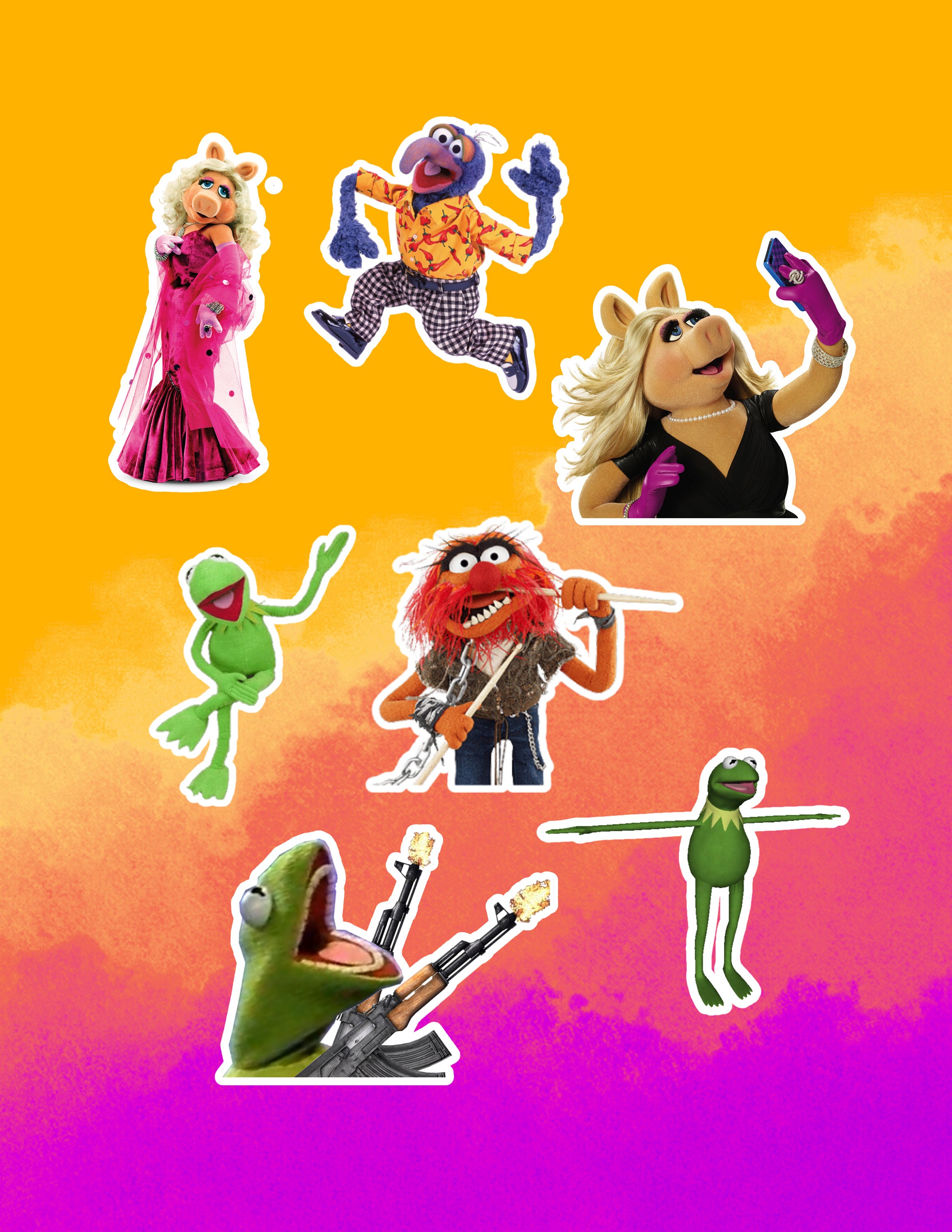 Kermit the Frog the Muppet Sticker Book Digital Files Printable PNG and ...