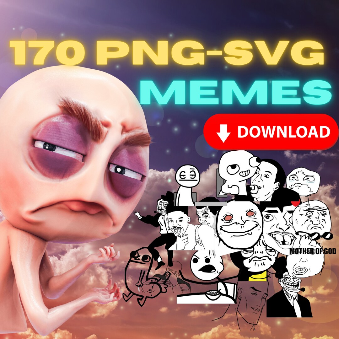 160 Meme Emotes Pack PNG SVG for Tshirt meme Emotes Twitch, Discord ...