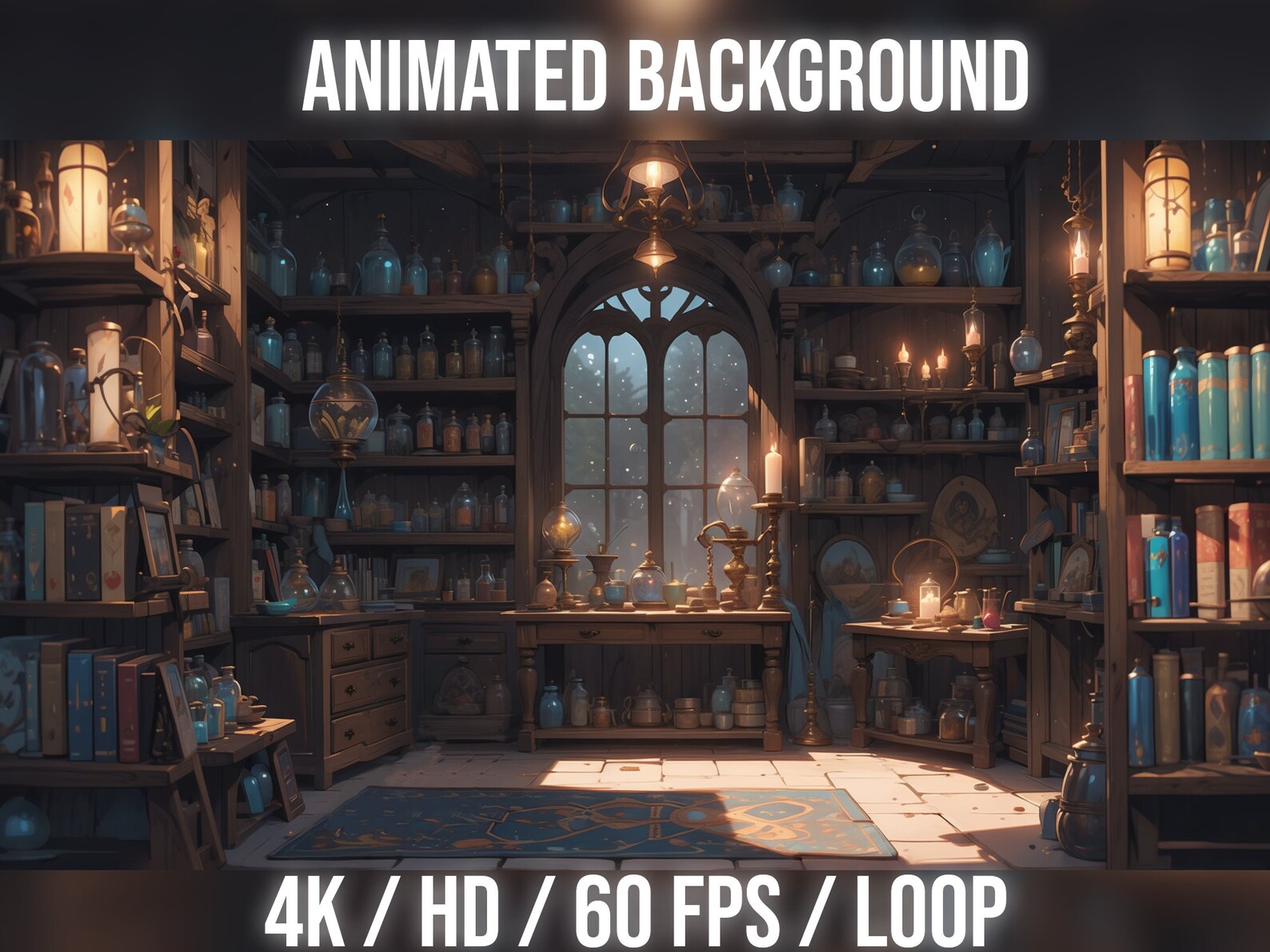 Animated Background Magic Potion Laboratory | Library | Potions Room ...