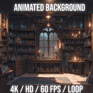 Animated Background Magic Potion Laboratory | Library | Potions Room ...