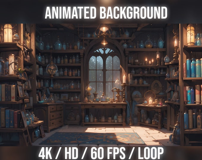 Animated Background Witch Laboratory | Witch Library | Witch Room for ...