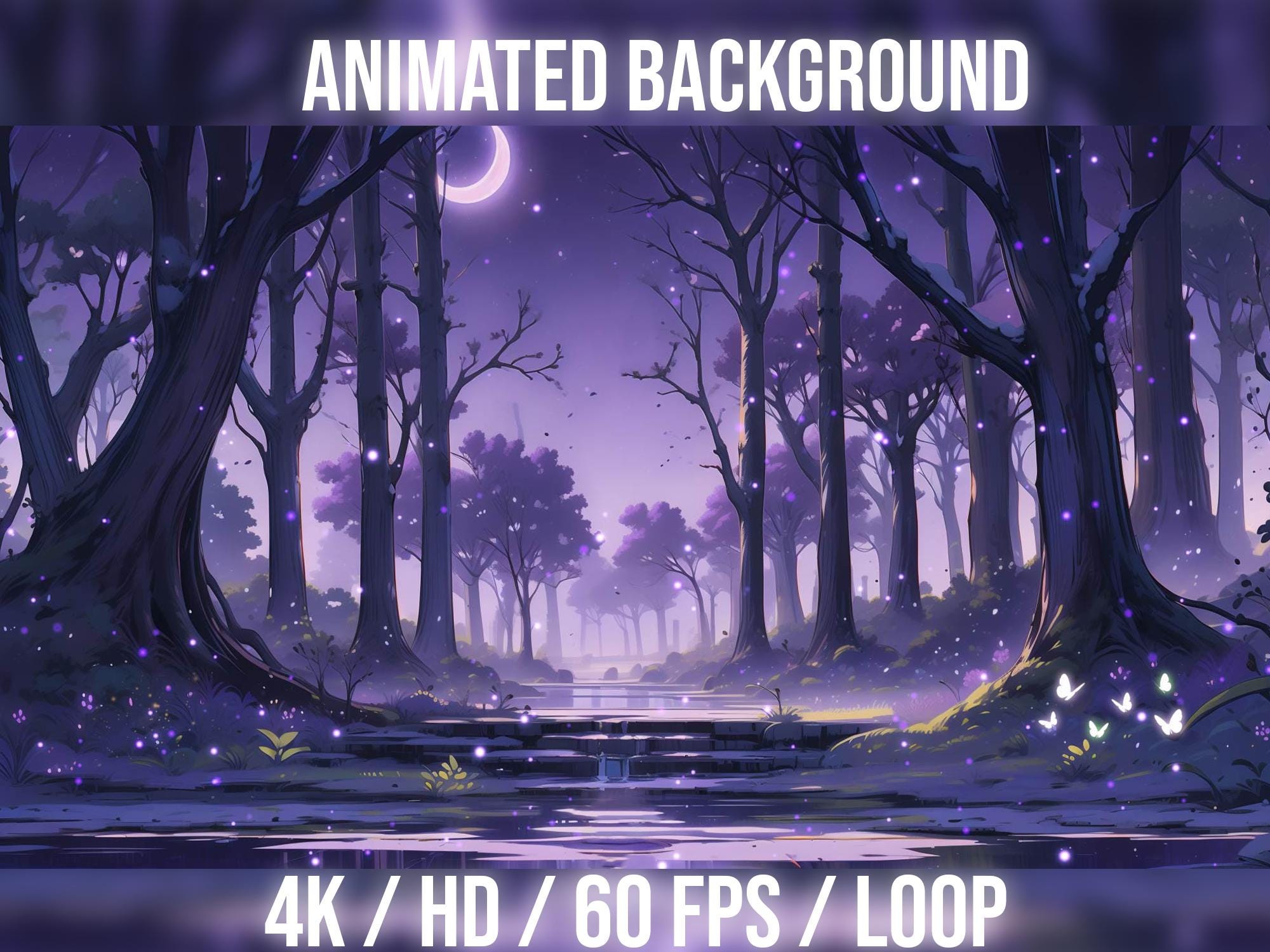 Animated Background Mystical Forest | Magical | Forest | Purple | for ...