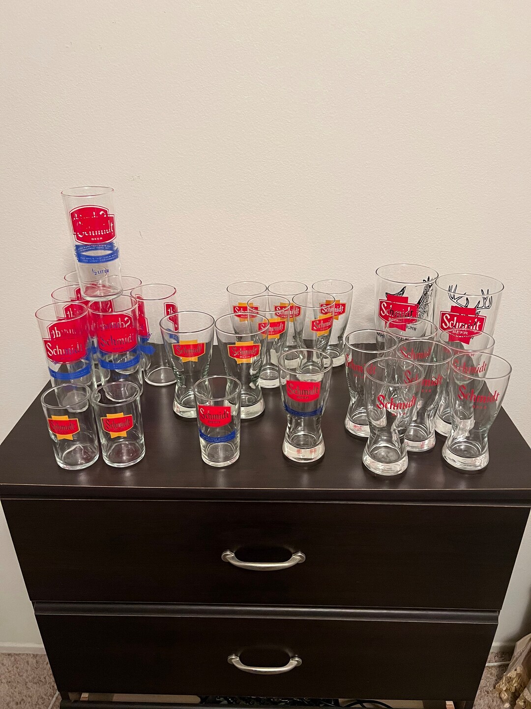 Schmidt Vintage Beer Glasses Collection Total 25 Glasses - Etsy