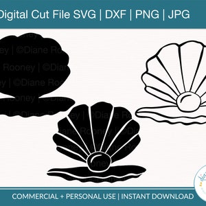 Mermaid Shell SVG Instant Download Oyster Shell Cut File Scallop Shell ...