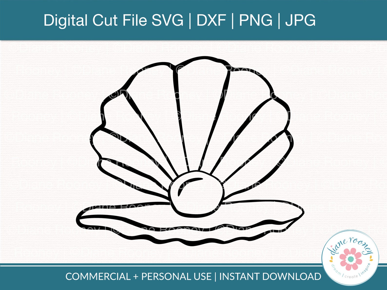 Mermaid Shell SVG Instant Download Oyster Shell Cut File Scallop Shell ...