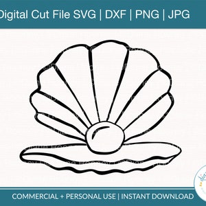 Mermaid Shell SVG Instant Download Oyster Shell Cut File Scallop Shell ...