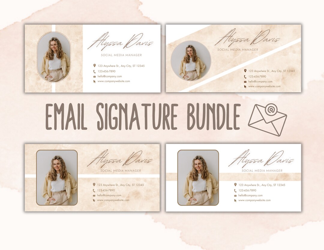 Email Signature Template BUNDLE | Editable Canva Signature Design | Add ...