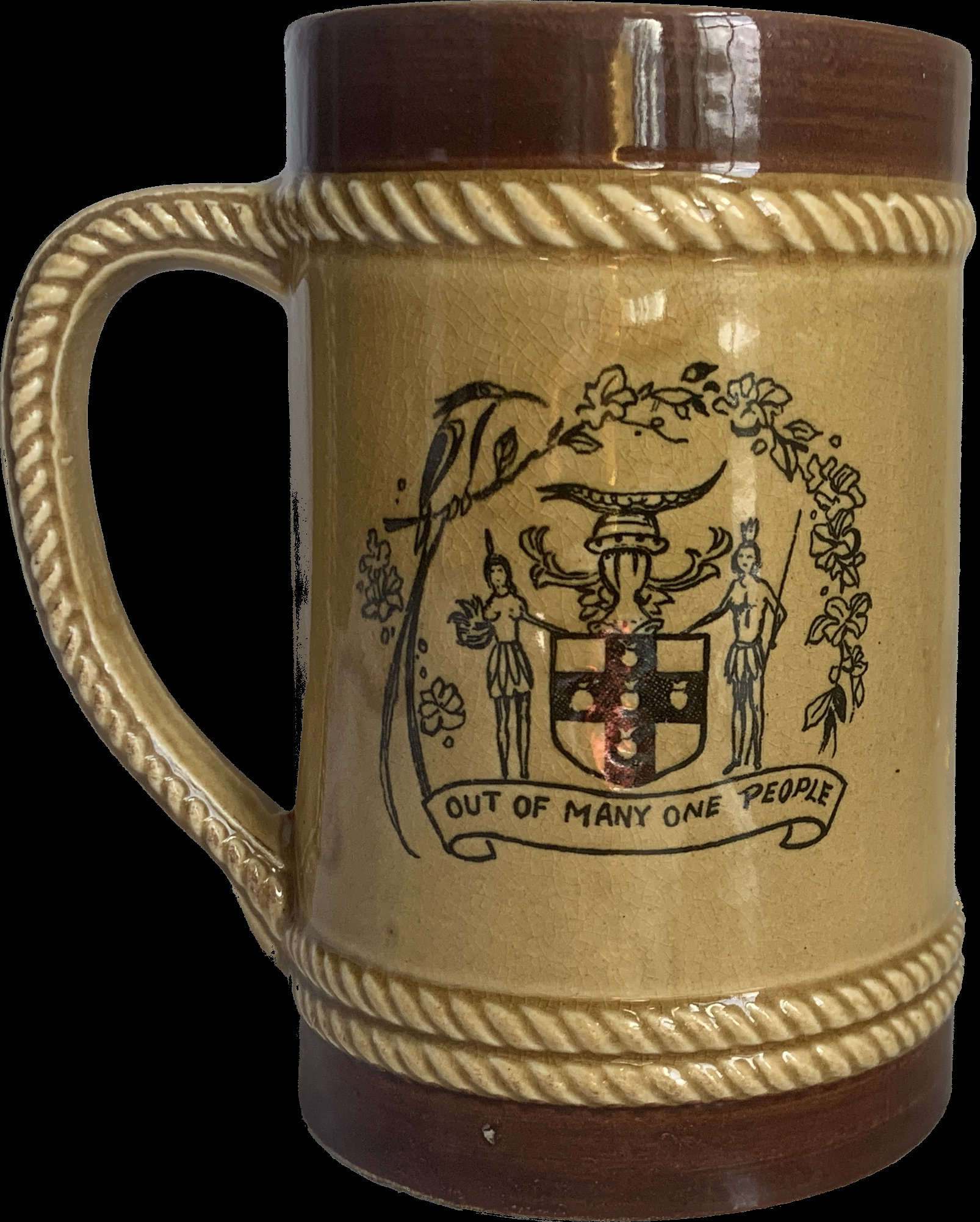 Vintage Jamaican Crest & Landmarks Mug Large Brown Collectible - Etsy