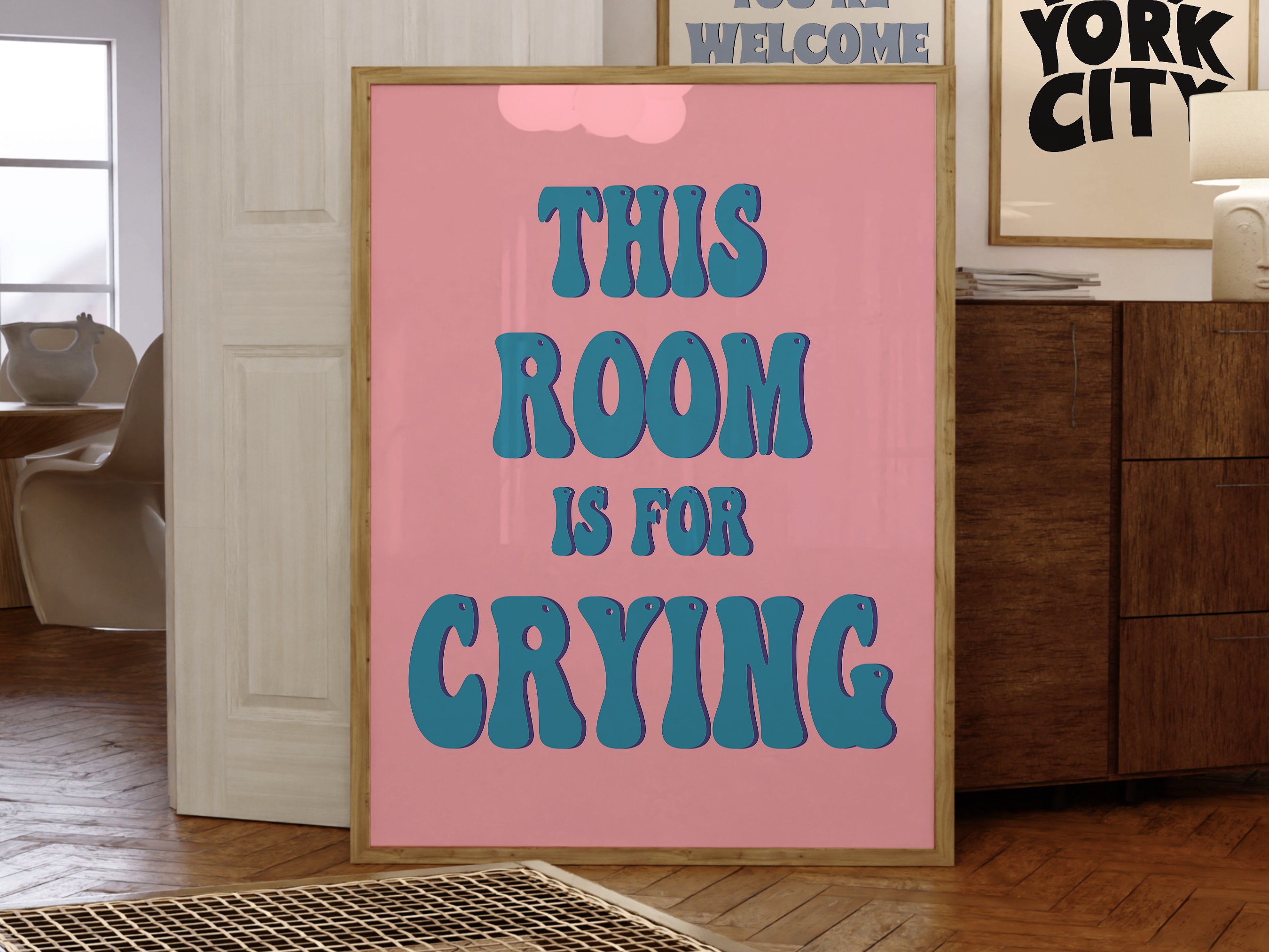 This Room is for Crying Art, Digital Prints, Funny Wall Art, Trendy Art ...