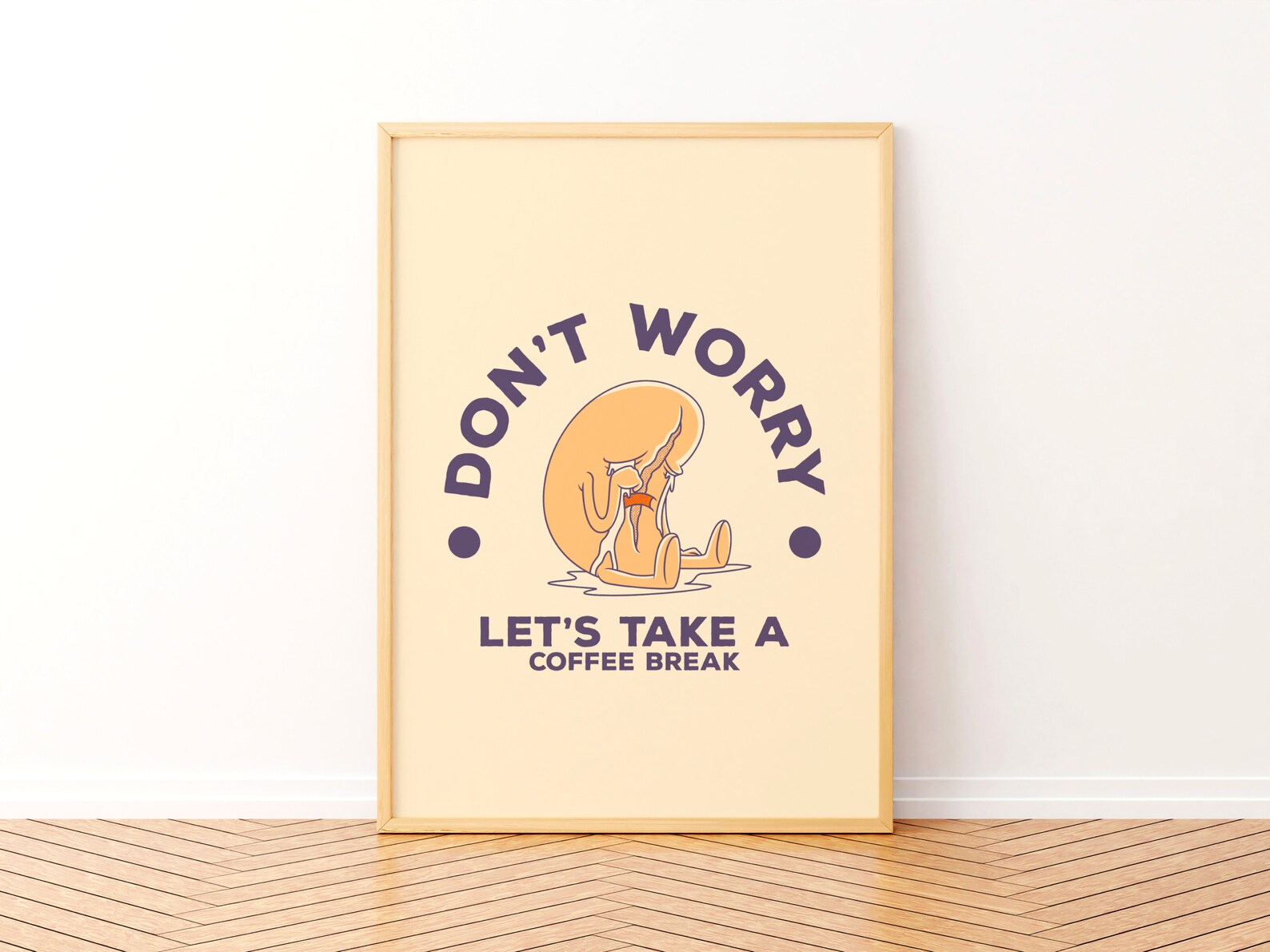 Coffee Break Print, Retro Coffee Cartoon, Retro Cartoon Art, Digital ...