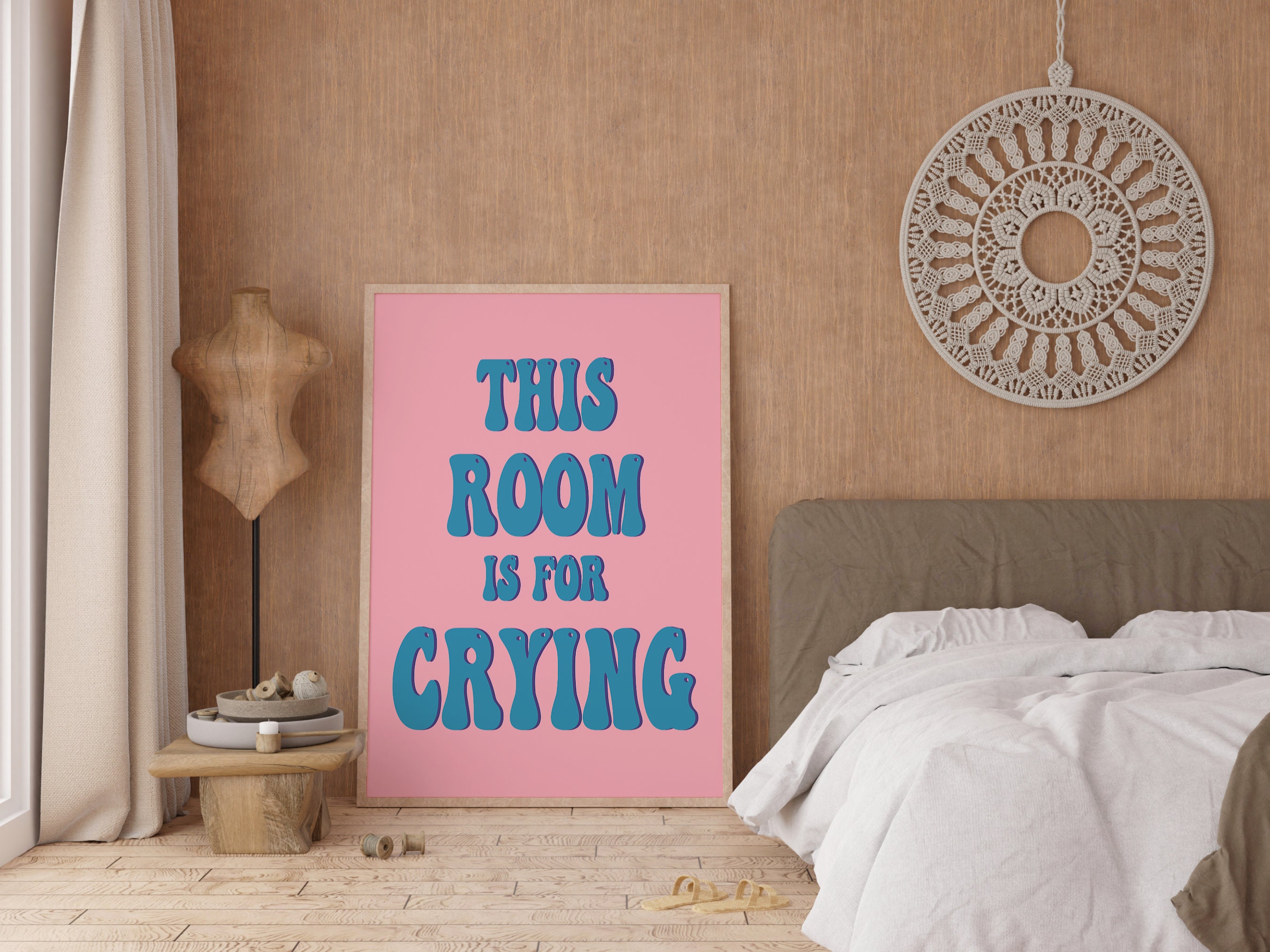 This Room is for Crying Art, Digital Prints, Funny Wall Art, Trendy Art ...