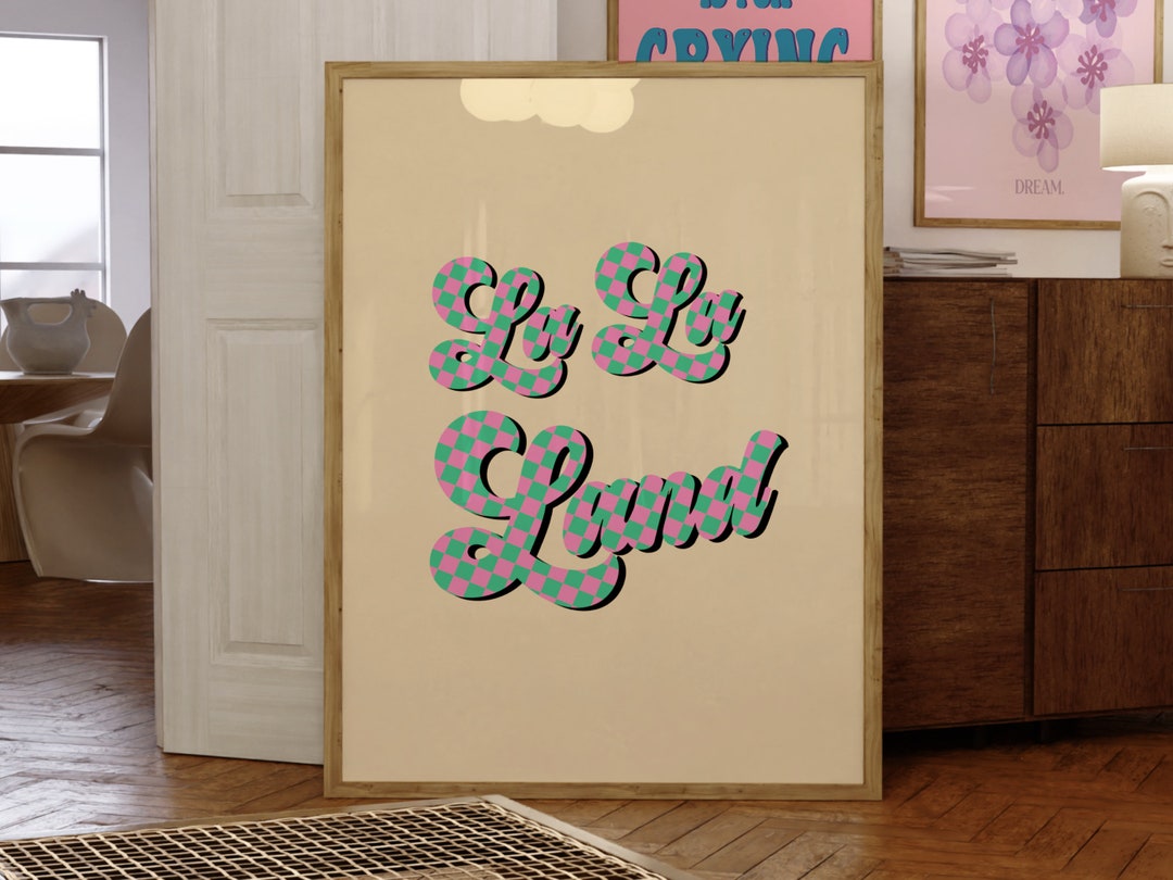 La La Land Print, Retro Wall Art, Retro Typography, Digital Prints ...