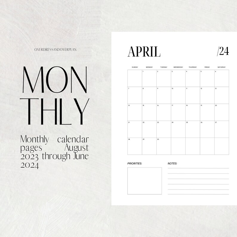 2023-2024 Digital School Year Planner Minimalist Planner - Etsy