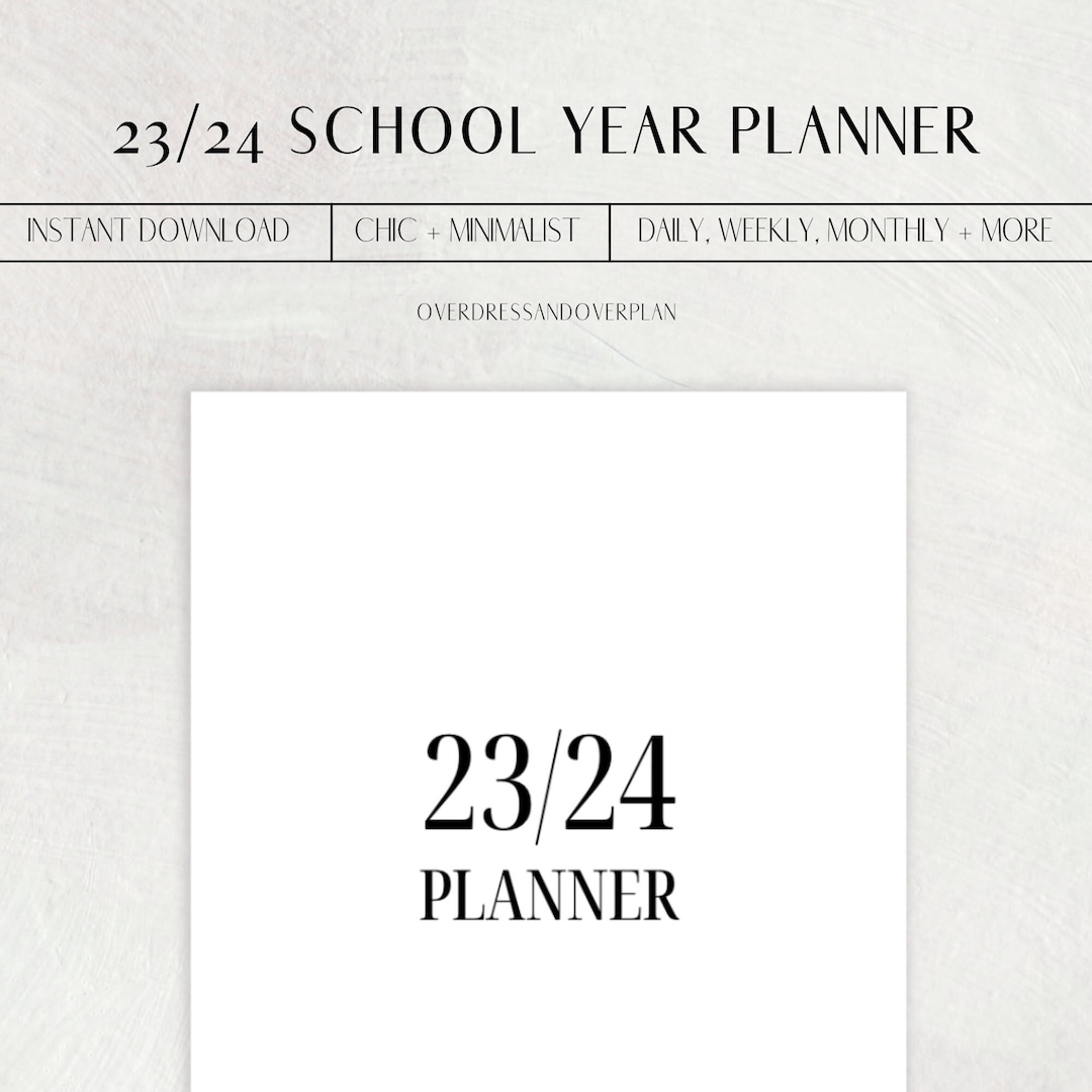 2023-2024 Digital School Year Planner | Minimalist Planner | Daily ...