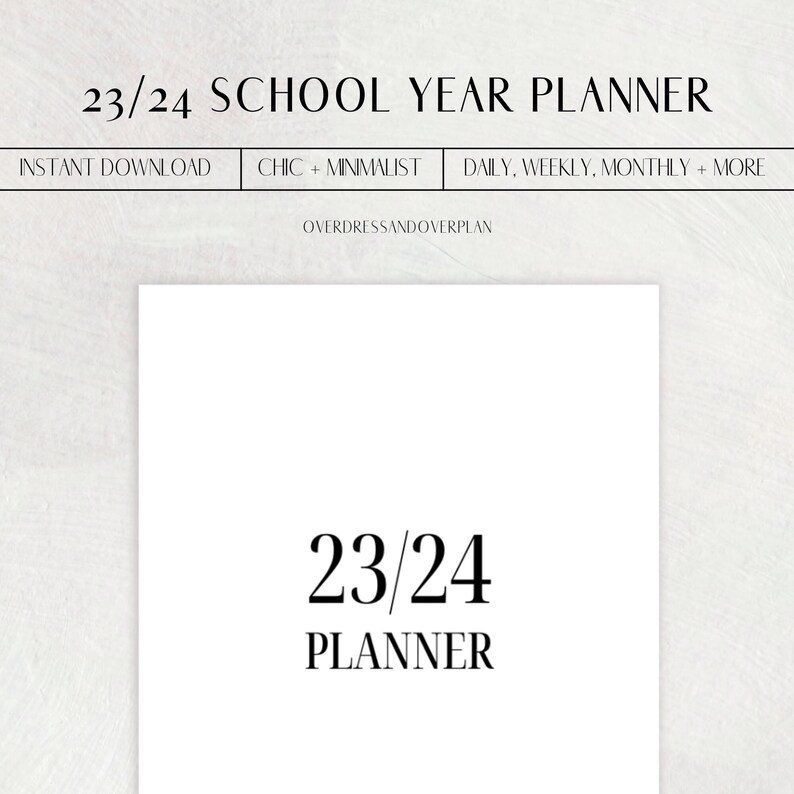 2023-2024 Digital School Year Planner Minimalist Planner - Etsy