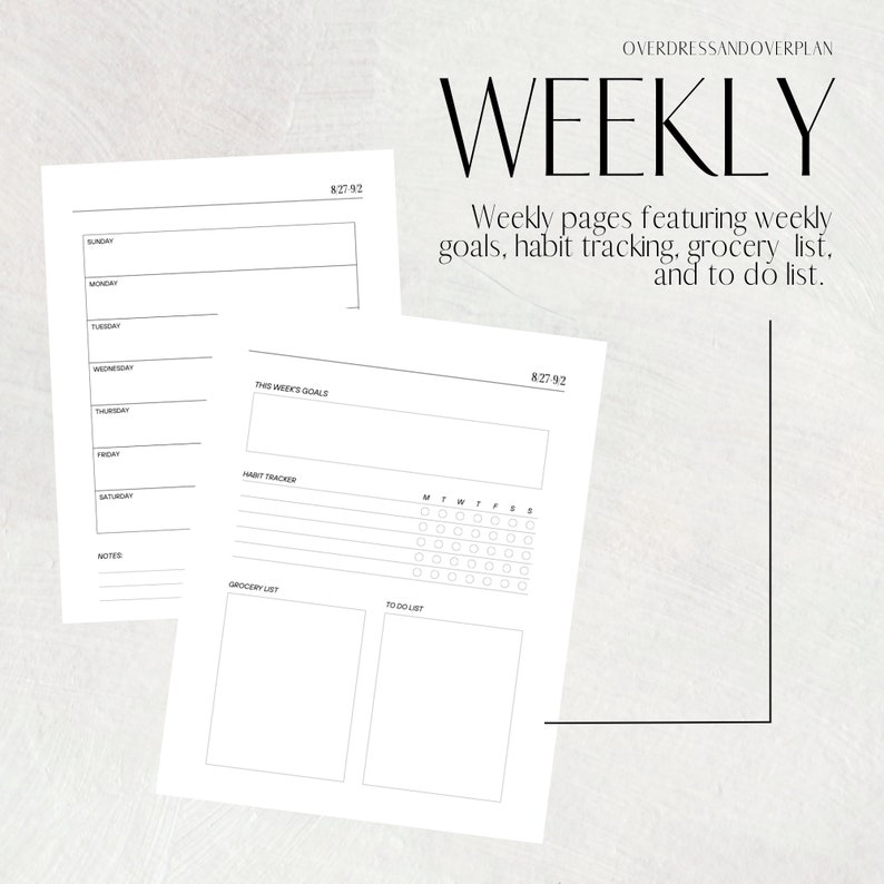 2023-2024 Digital School Year Planner Minimalist Planner Daily Planner ...