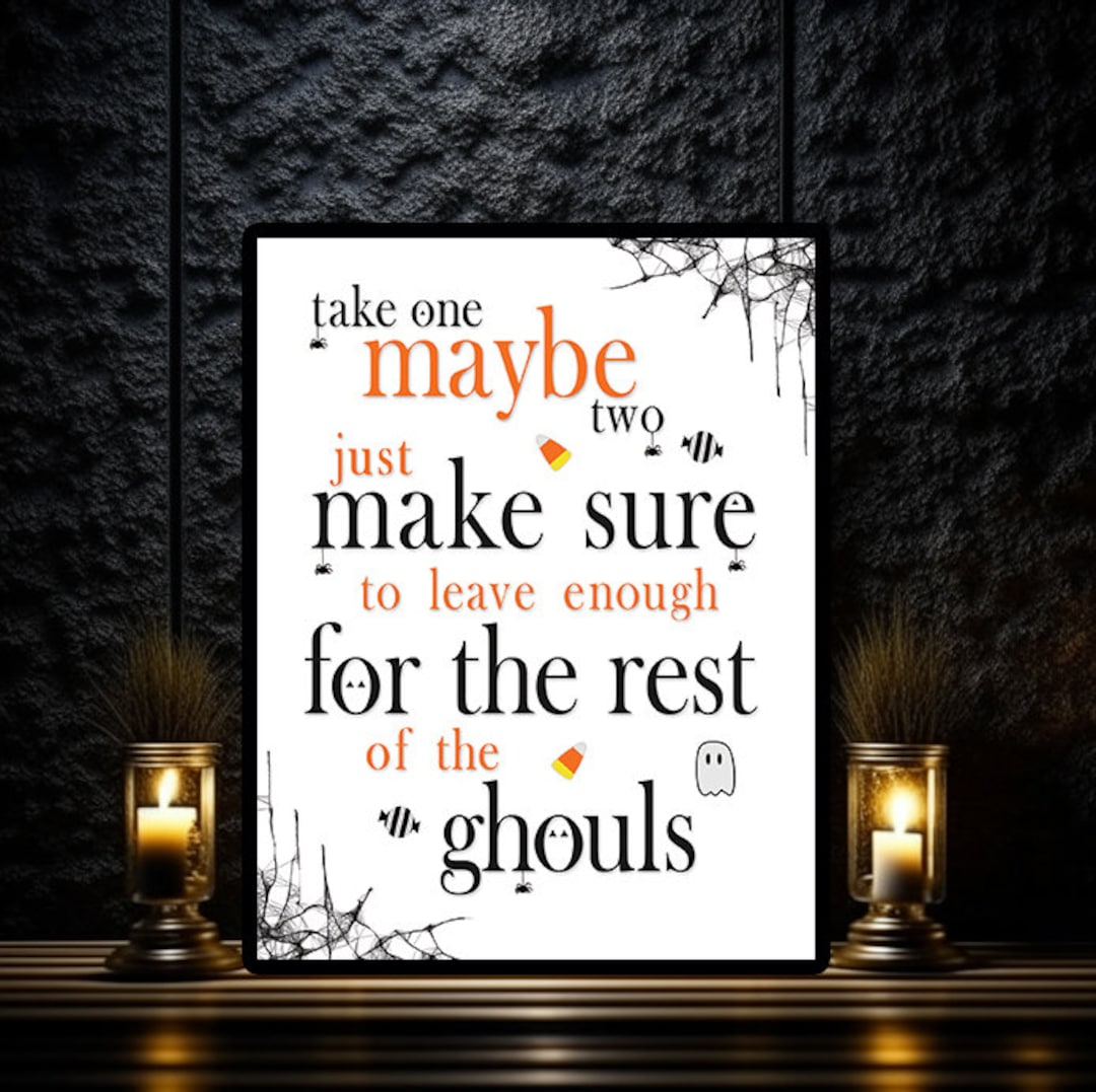 Halloween Candy Sign Printable, Trick or Treat, Candy Bowl Sign for the ...