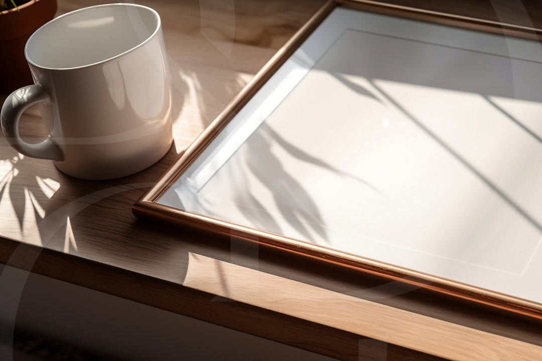 Realistic Single Square Digital Frame Light Reflexion Mockup, Photoshop ...