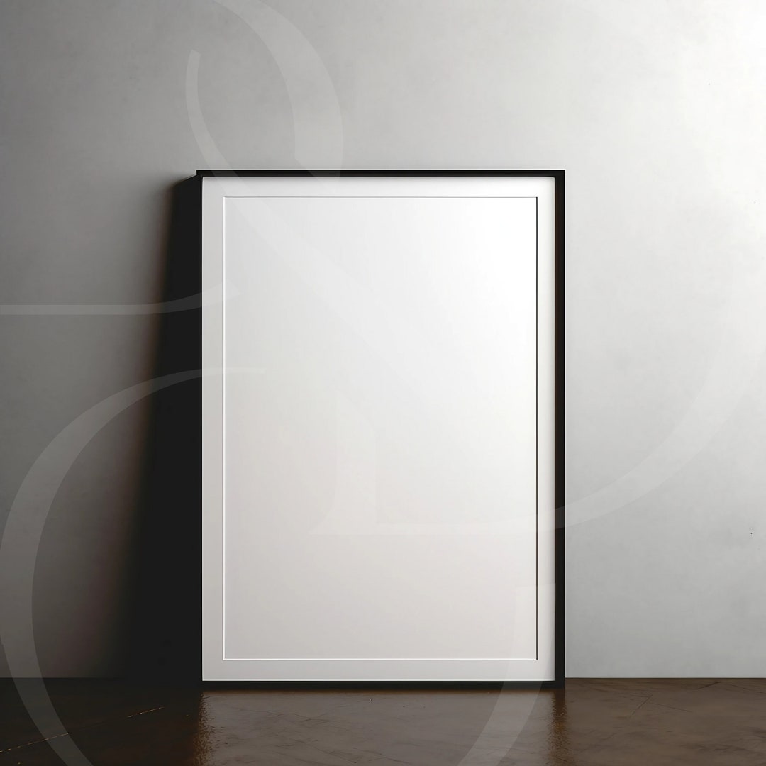 Realistic Minimal Black Frame Mockup, Digital Poster Frame Mockup PSD ...