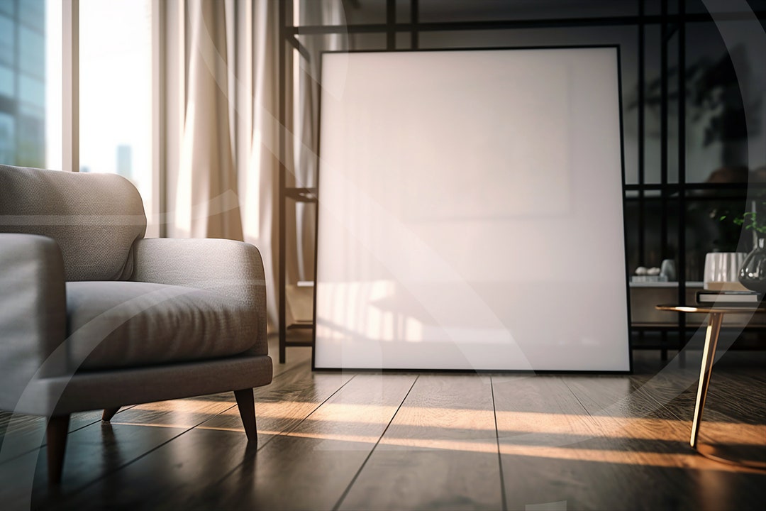 Luxury Square Angled Mockup Frame PSD, Light Thin Modern Frame Mockup ...