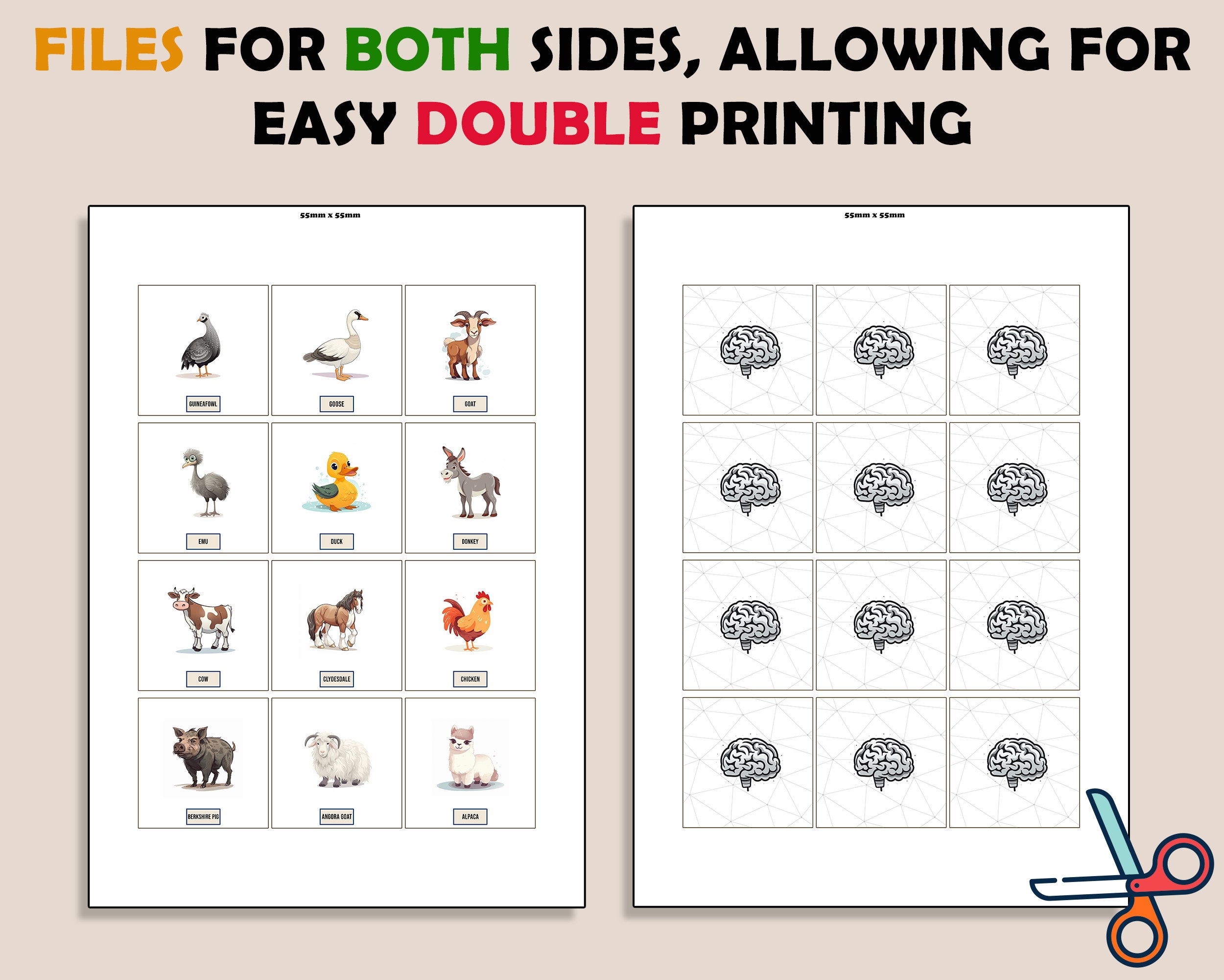 Farm Animals Memory Game | Printable Cards | Instant Digital Download ...