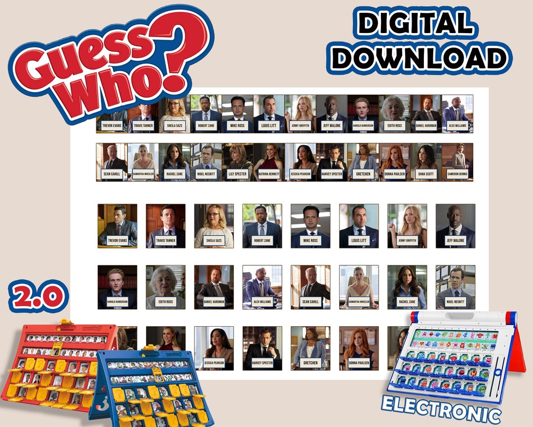 SUITS Guess Who? 2.0 Printable Insert Cards | Digital Download | Print ...