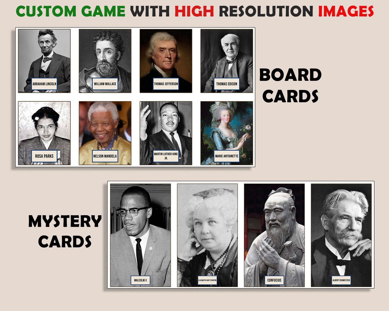 History Characters V2 Printable Guess Who Print at Home - Etsy